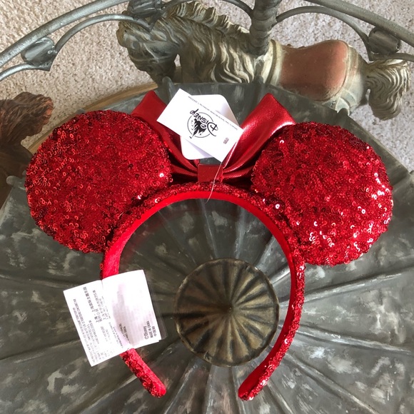Disney | Accessories | Disney Minnie Mouse Redd Sequin Red Ears | Poshmark